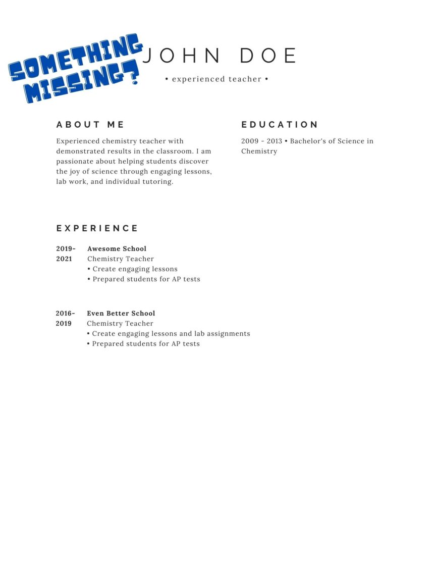 Tips for Creating the Perfect Teaching Resume (2021 Edition) - BASIS ...