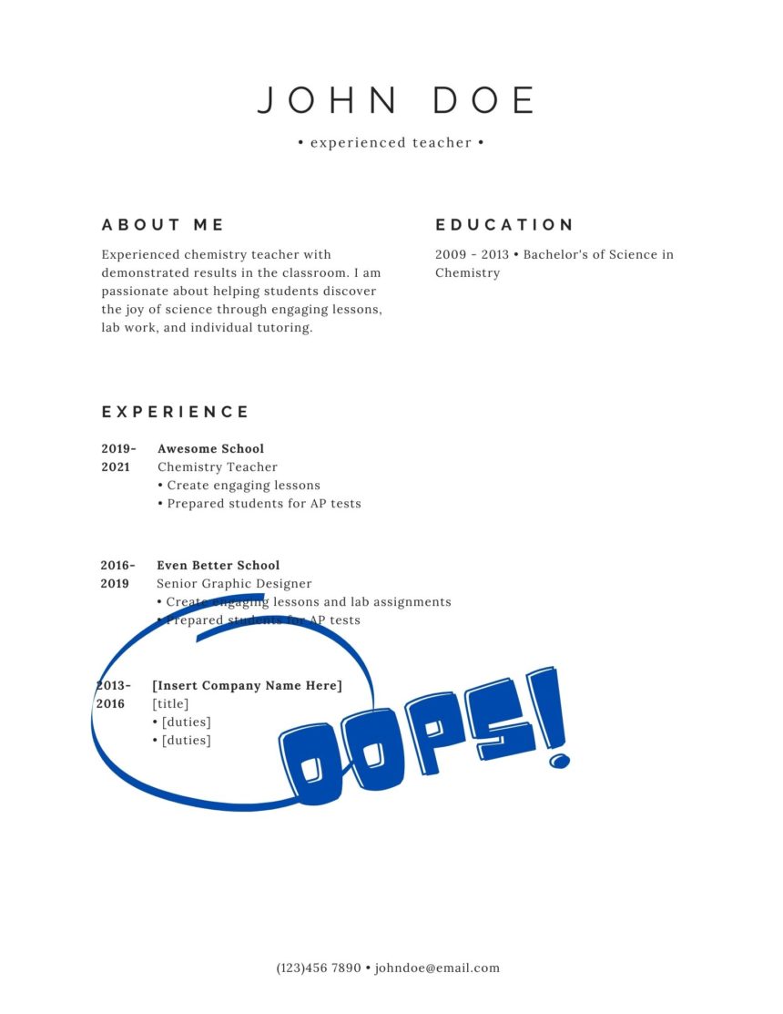 Tips for Creating the Perfect Teaching Resume (2021 Edition) - BASIS ...